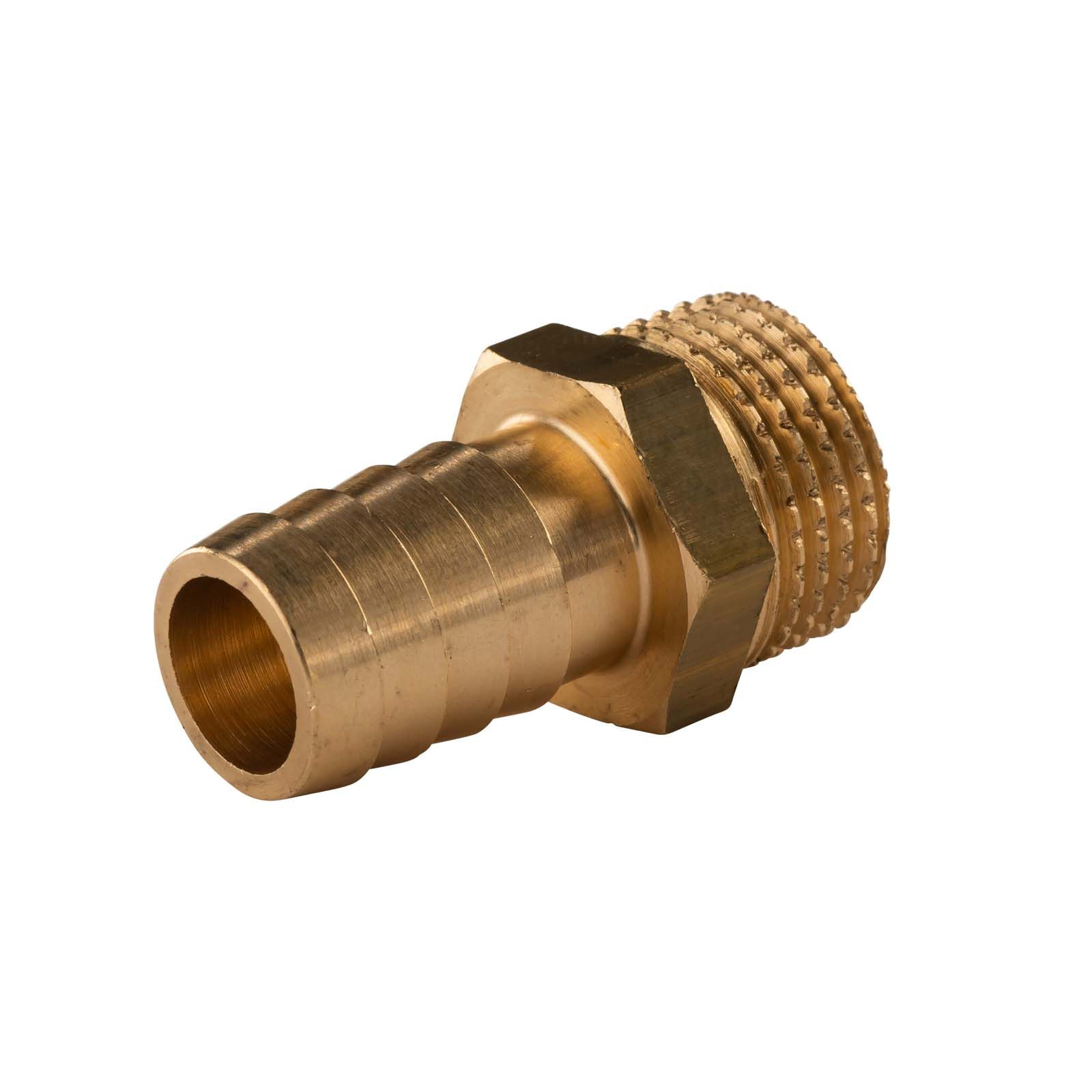 Messing Gewinde-Fitting Schlauchanschluss 1/2" AG (DN 15) Länge 18 mm - schwere Ausführung kaufen