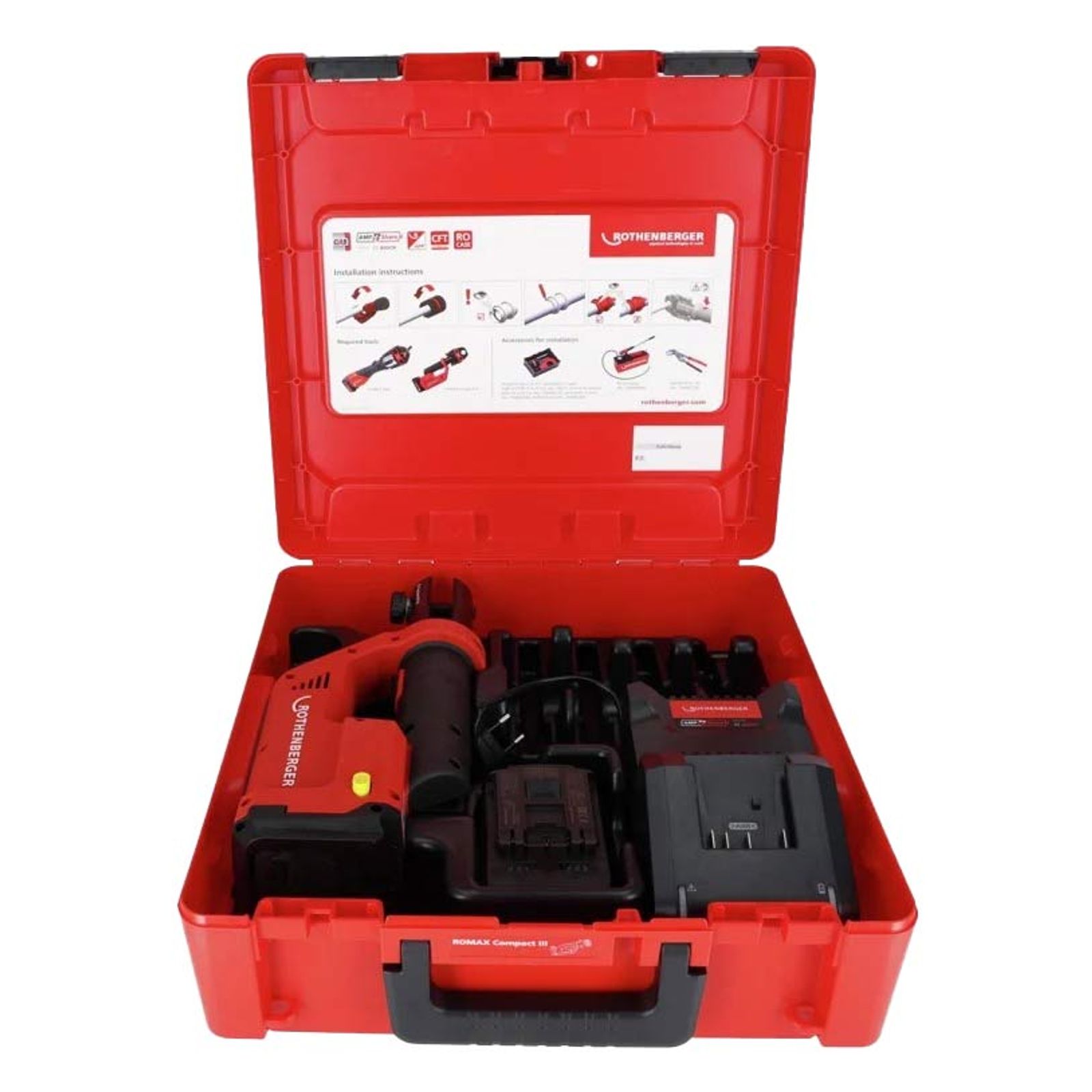 Rothenberger ROMAX COMPACT III Akku-Pressmaschine AMPShare, Basic Set 1 ...