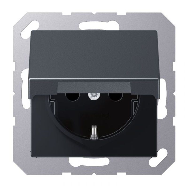 Jung Steckdose 1-fach anthrazit mit UP mit BS Klappd A 1520 BFKIKL NM ...