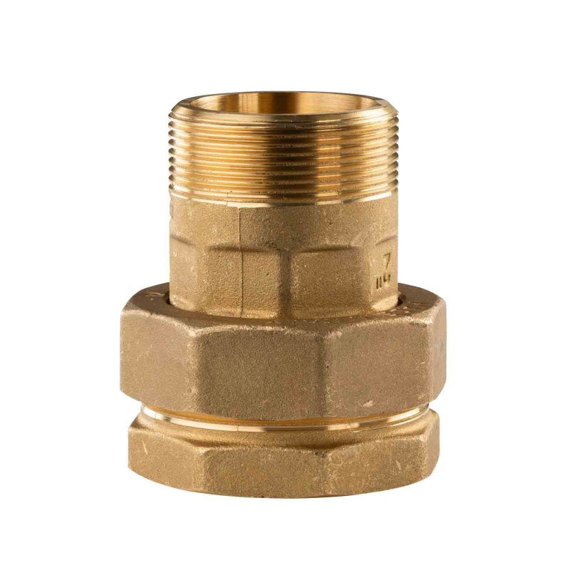 Messing Gewinde-Fitting Verschraubung gerade flachdichtend 2"IG - 2''AG (DN 50) - schwere ...