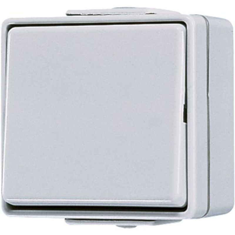 Jung Kreuzschalter glänzend AP IP44 1-fach WG 600 607 W kaufen