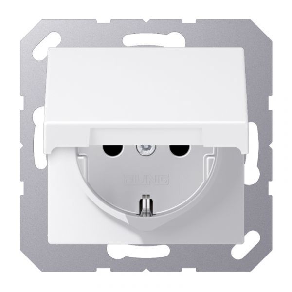 Jung Steckdose 1-fach weiß mit UP Klappd IP44 A 1520 BFKL WWM kaufen