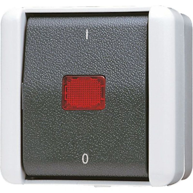 Jung Kontroll-Heizungsschalter glänzend AP 2p WG 800 802 KOW IP44 1 ...